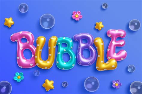 Fancy Bubble Letters Bubble Text Effect Psd High Quality Free Psd