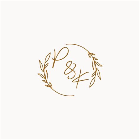 Pk Wedding Initials Logo Design 15162152 Vector Art At Vecteezy