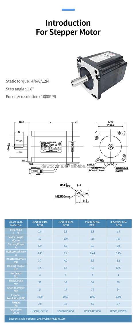 86hse8n Bc38 Nema34闭环步进电机nema 34和数控刳刨机驱动器hss86 Buy 步进电机nema34步进电机闭环