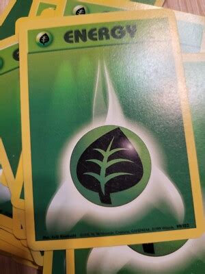 Pokemon Card Base Set Grass Energy 99102 Wotc Vintage Lp Mp Ebay
