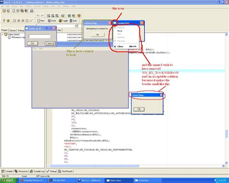 C How Can I Make A Window With A Close Button And No Iconmenu To