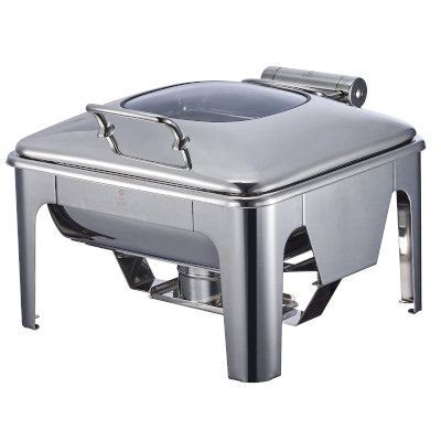 Gastro Cosmo Stainless Steel Induction Chafing Dish With Insert Glass