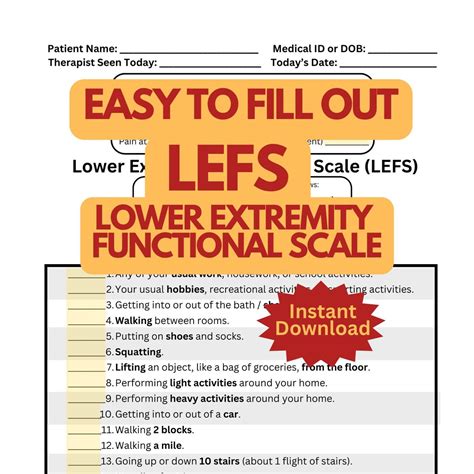 Physical Therapy And Occupational Therapy Lefs Lower Extremity