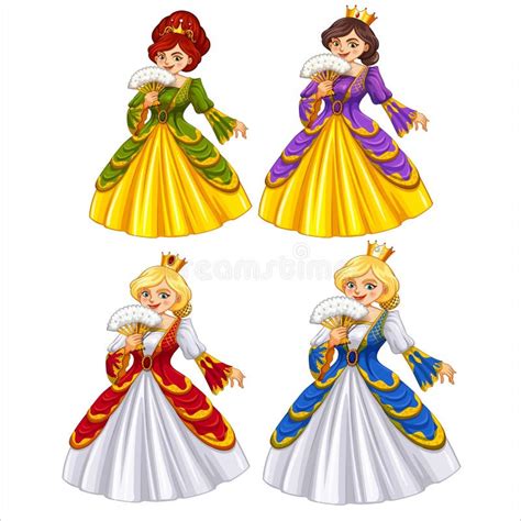 Cute Queen Girls Print Vector Art Stock Vector Illustration Of Little