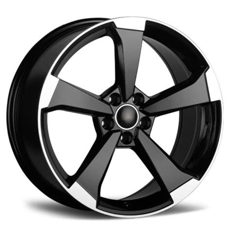 Rep 6101 Au Black Machined Face 19x8 5x112 Wheel Cnc Wheels