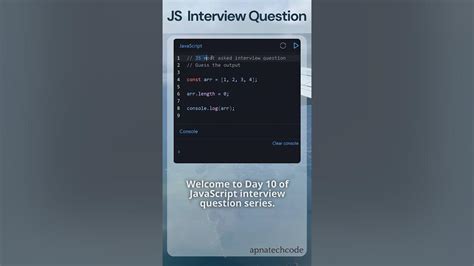 Js Clear Array Interview Question Javascript React Reactjs