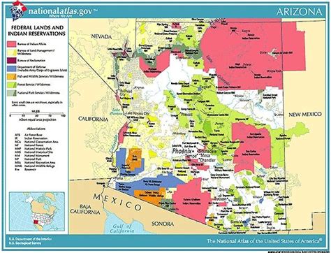 Az Federal Land Arizona Map Indian Reservation Map