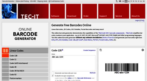 Barcode Tec Free Online Barcode Generator Barcode Tec It
