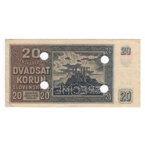 20 Ks 1939 Za 48 Perforovaná Andrej Hlinka Slovenský štát Vg