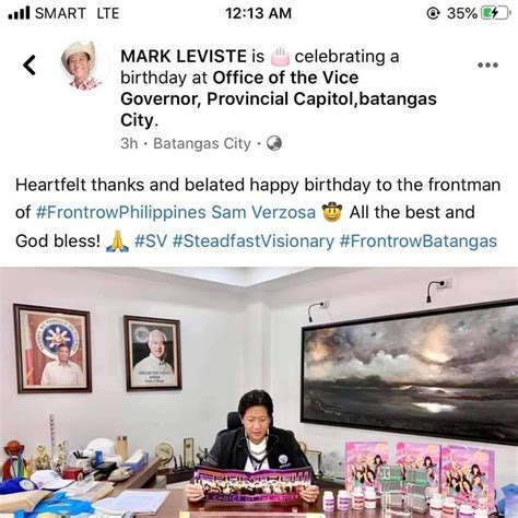 Ann Dep As Vice Governor Mark Leviste Of Batangas Give