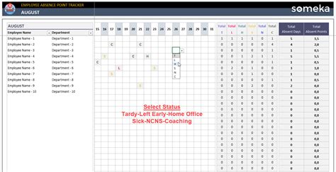 Absence Point Tracker Excel Template Download Now