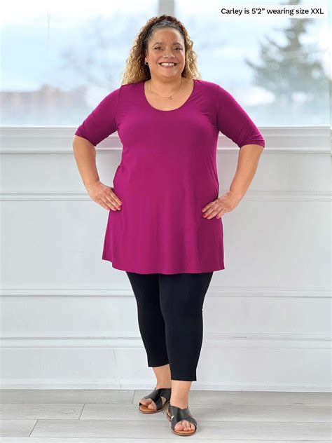 Rocelle Half Sleeve Scoop Neck Tunic Sustainable Womens Fashion Made