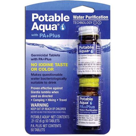 Potable Aqua Potable Aqua Iodine And Taste Neutralizer Tablets Enwild