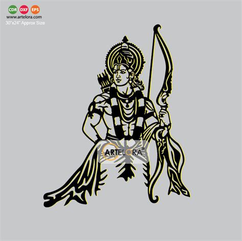 2d Modern Art Shri Ram Wall Art Laser Cutting Artelora