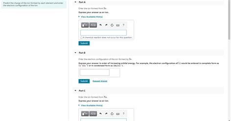 Solved Part A Predict The Charge Of The Ion Formed By Each Chegg Com