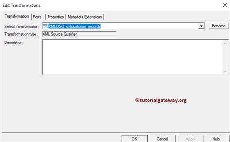 XML Source Qualifier In Informatica