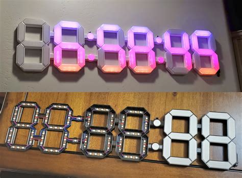 3d Printed Wall Clock Design 30 By 7 Arduino Or Esp32 Project Ws2812b Programmable