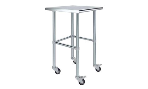 24 X 24 Stainless Steel Work Table With Open Base And Casters