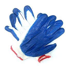 Перчатки синие резиновые с обливочной ладнью (Моряк)