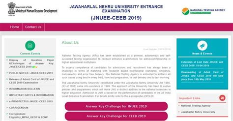 Nta Releases Jnu Entrance Test Jnuee Ceeb Answer Key 2019 Check How To Download Raise