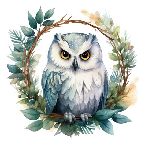 Premium Ai Image Owl Illustration Poster