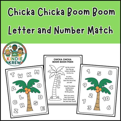 Chicka Chicka Boom Boom Alphabet And Number Match Letter Recognition