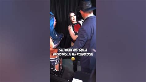 Stephanie And Giulia Backstage After Roadblock Trending Youtubeshorts Wwe Stephanievaquer