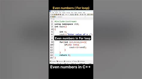 Print Even Numbers In C Using For Loop Shorts Coding