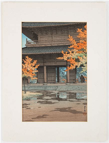 Hasui Kawase Late Autumn Rain At The Temple Nanzenji Kyoto 20th Century Mutualart