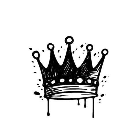 Premium Photo A Simple Black And White Drawing Of A Crown In The