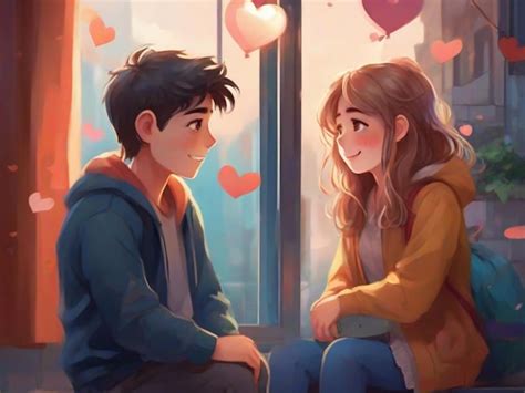 Premium Ai Image Happy Girl Friend And Boy Friend Image Generated By Ai