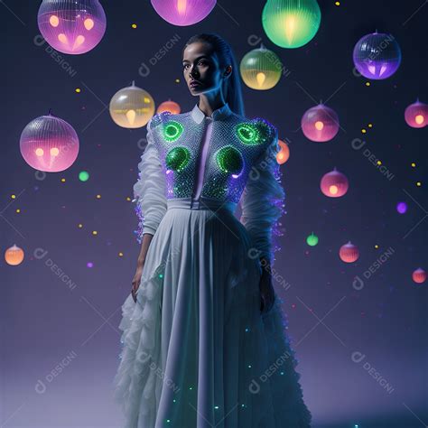 Portrait Realistic Woman In A Dress With Light Download Designi