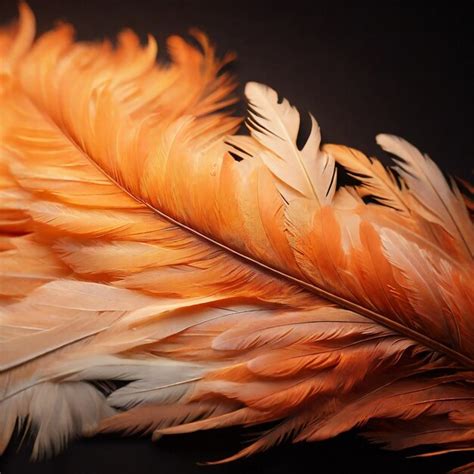 Premium Photo Feather Background With Orange Light
