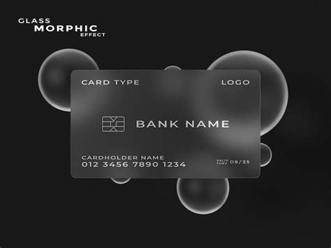 Glass Morphism Card Mockup Template Premium Psd