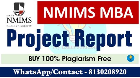 Nmims Mba Project Report 100 Plagrisim Free 2024 My Exam Solution