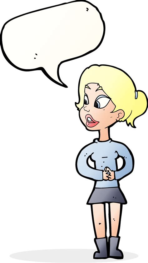 Cartoon Girl Talking With Speech Bubble 12350835 Vector Art At Vecteezy