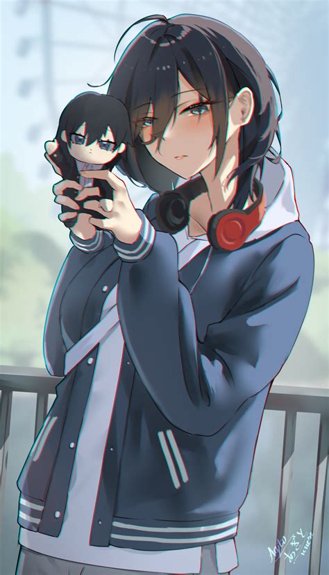 Safebooru 1girl Absurdres Agito Agitoishere Black Hair Blue Eyes