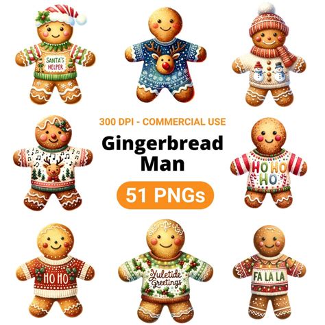 Ginger Breadman Clipart Bundle Gingerbread Cuteness Gingerbread People Gingerbread Downloaded