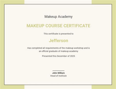 Free Makeup Course Certificate Word Doc
