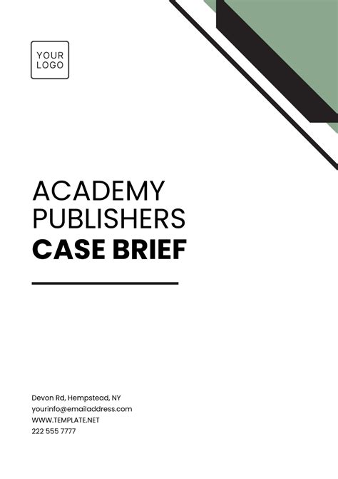Free Academy Publishers Case Brief Template To Edit Online
