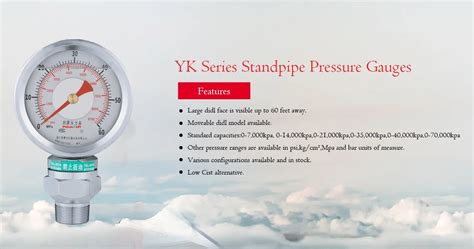 Fluid Filled Standpipe Pressure Gauge Yk 150