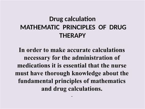 Drug Calculation And Dilution Pptx