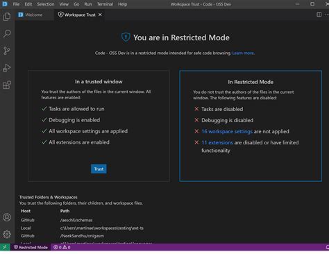 window trust with empty workspaces · issue 124824 · microsoft vscode