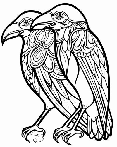 Printable Raven Coloring Pages