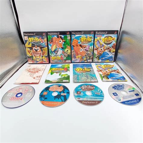 Crash Bandicoot 4 5 Tag Team And Nitro Kart Lot Of 4 Ps2 Japanese Cib
