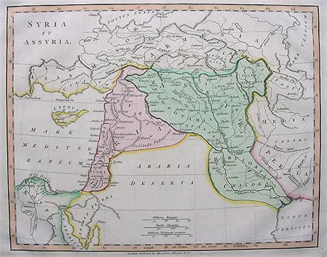 19th Century Hand Coloured Map Of Syria And Assyria