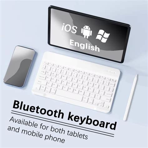 Teclado Sem Fio Bluetooth Mouse Para Ipad Xiaomi Samsung Tablet Fino