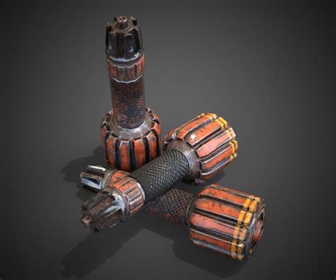 Artstation Sci Fi Post Apocalyptic Grenade Game Assets
