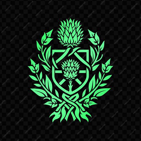 Premium Psd Traditional Thistle Logo With Decorative Celtic Knots And