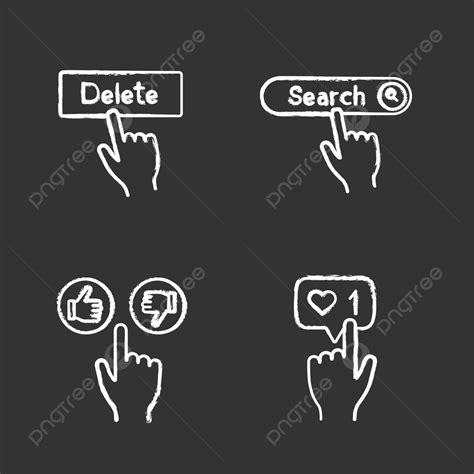 App Buttons Chalk Icons Set Pack Counter Media Vector Pack Counter
